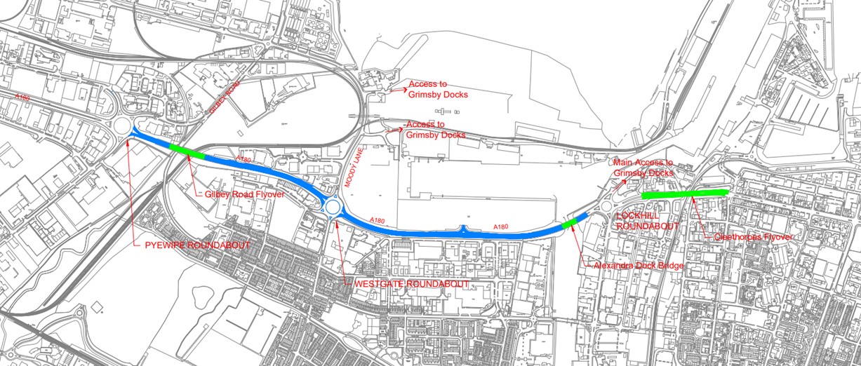 A180 works progress update and notice of night closures | NELC